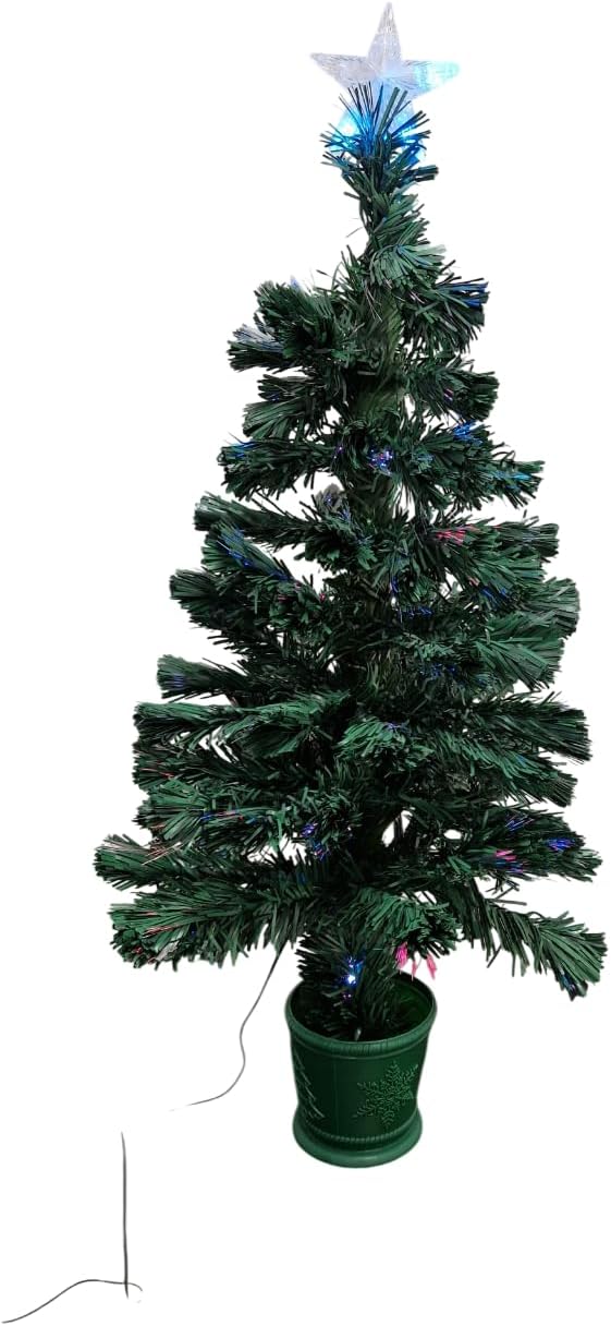 3FT Green Fibre Optic Christmas Tree Artificial Colour Changing ...