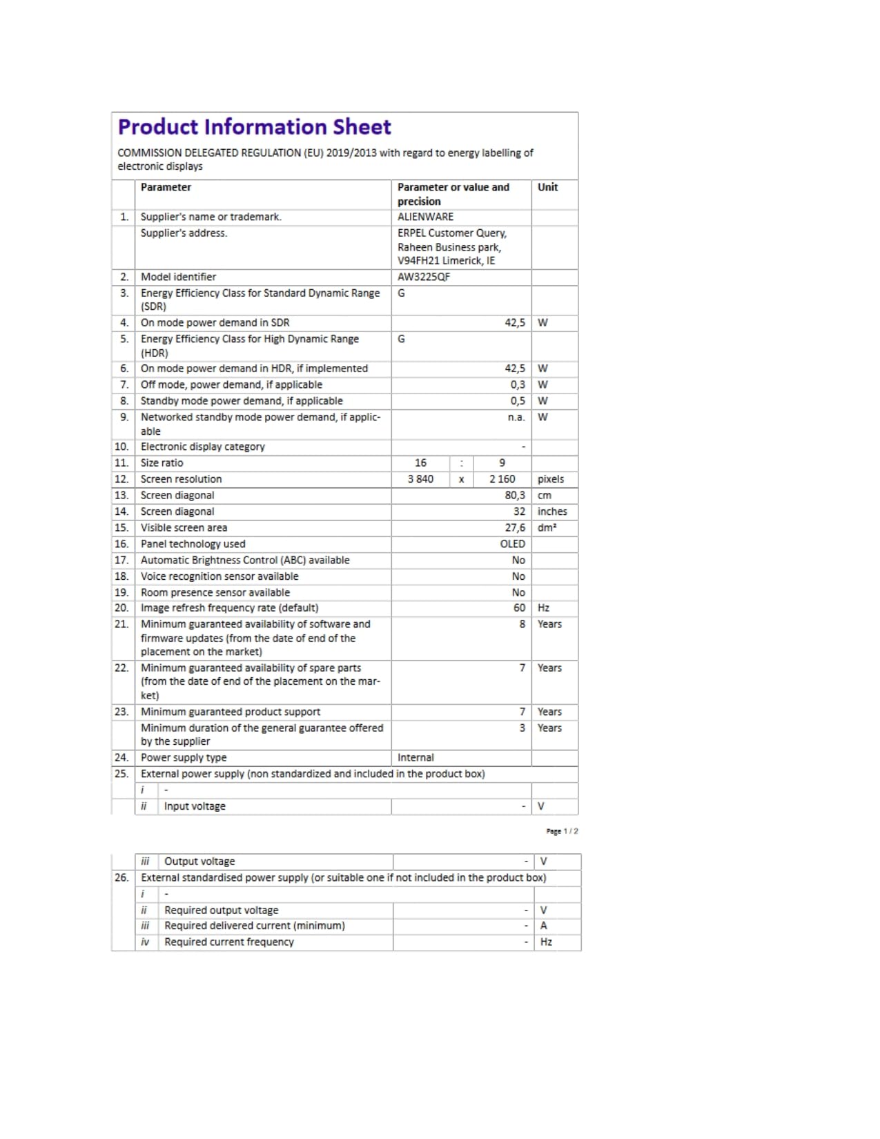 Alienware AW2725QF 27 Inch 4K UHD (3840x2160) Gaming Monitor, 360Hz ...