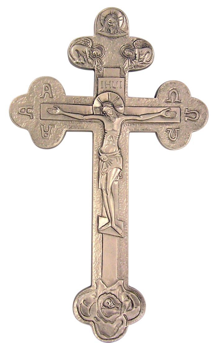 Buy Pewter Greek Orthodox Budded Wall Cross Crucifix, 9 1/4 Inch Online ...