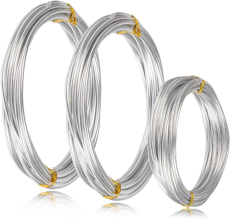 POKIENE 3 Rolls Craft Wires Silver Aluminium Wires Modelling Wire 1mm ...