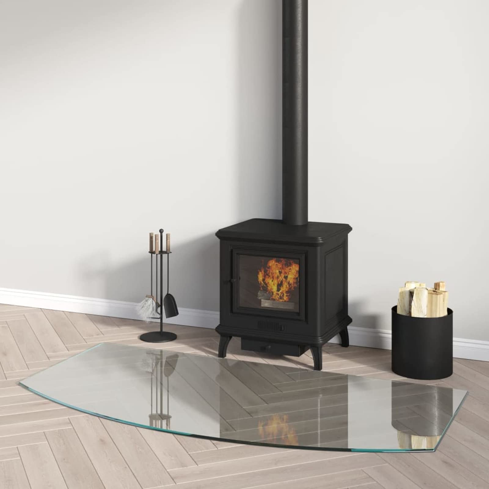 Traditional Fireplace Glass Fire Traditional Silver Kensington Nickel
