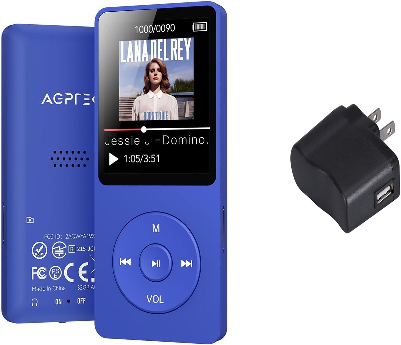 AGPTEK MP3 Player with 5V 500mA Wall Charger User Manual