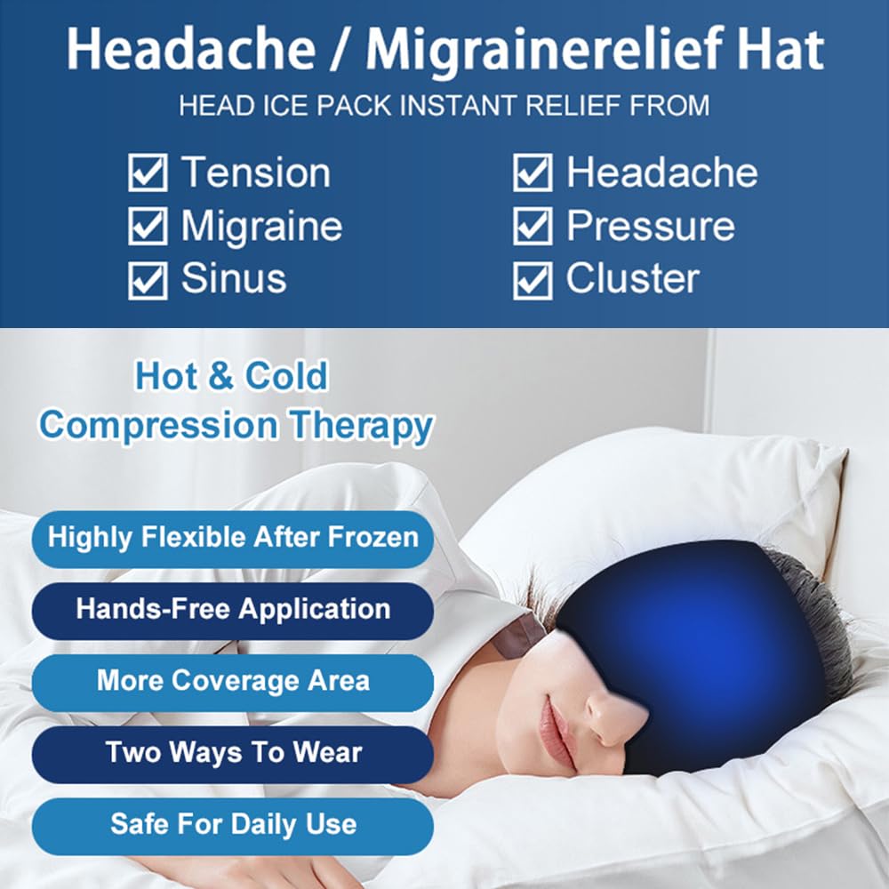Snapklik.com : Migraine Relief Cap, Migraine Ice Head Wrap, Migraine ...