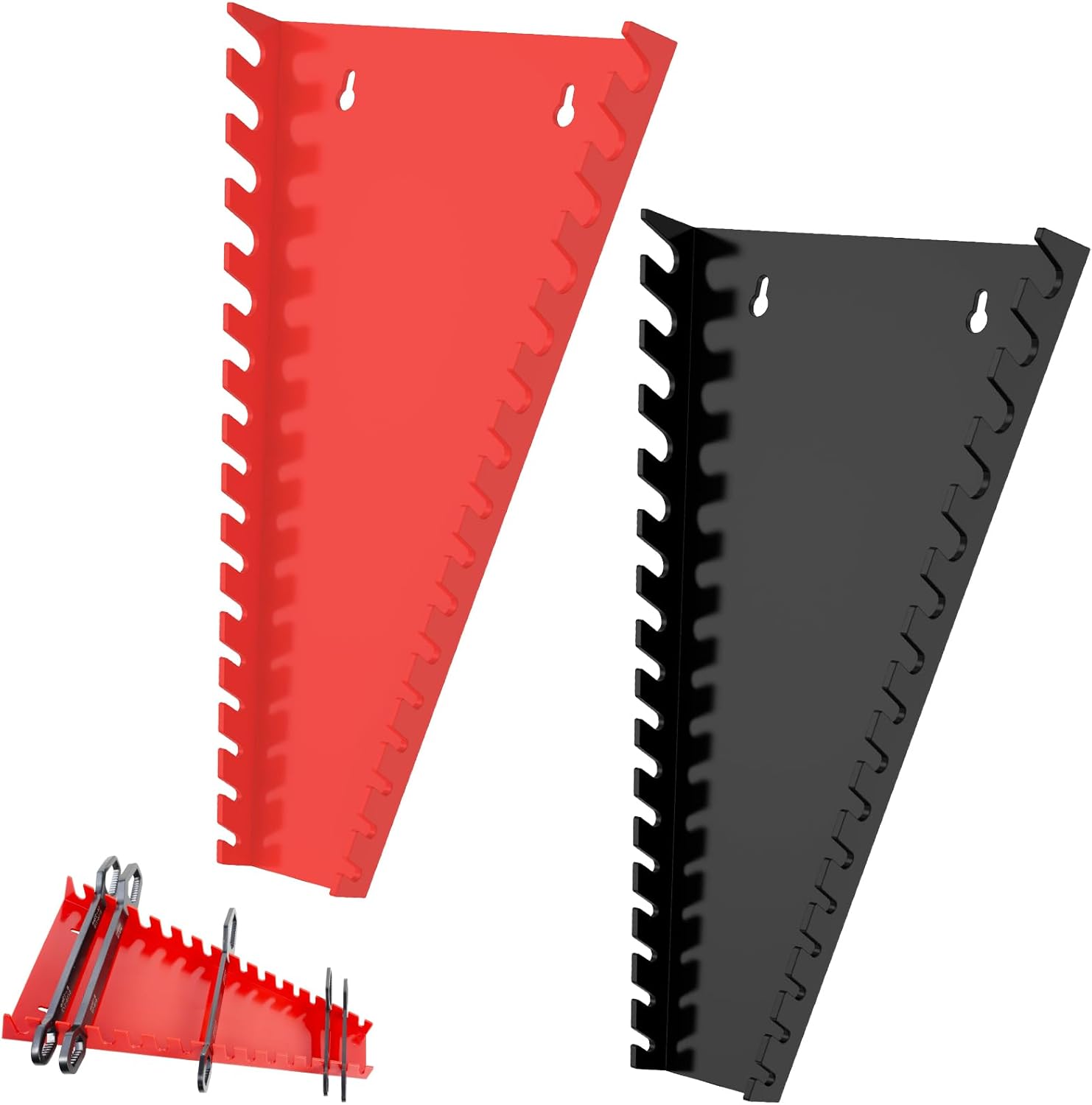 HOTBEST 2 Pcs Wrench Organizer Set, Magnetic Wrench Storage Rack ...