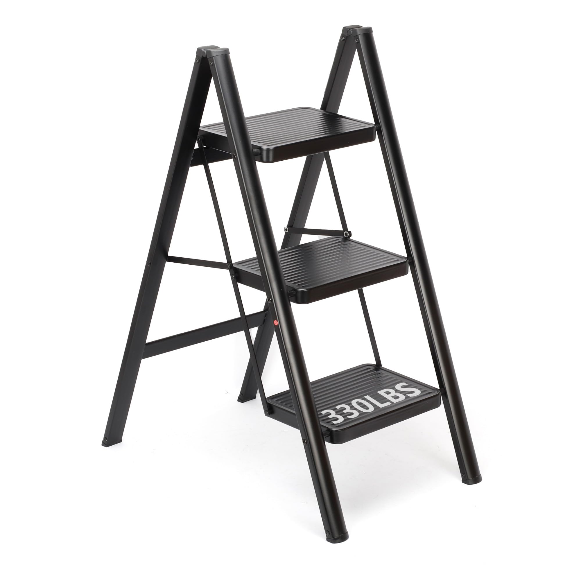 lesolar 3 Step Ladder Folding Metal Step Stool, 330LBS Step Ladders for ...