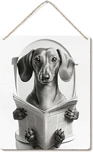 Amazon.com: Poecinvi Funny Dachshund Bathroom Signs, Funny Dachshund ...