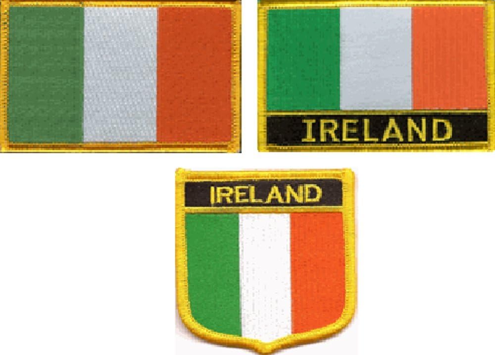Amazon.com: 3-Pack Ireland Flag Patches – Embroidered Iron-On/Sew-On ...