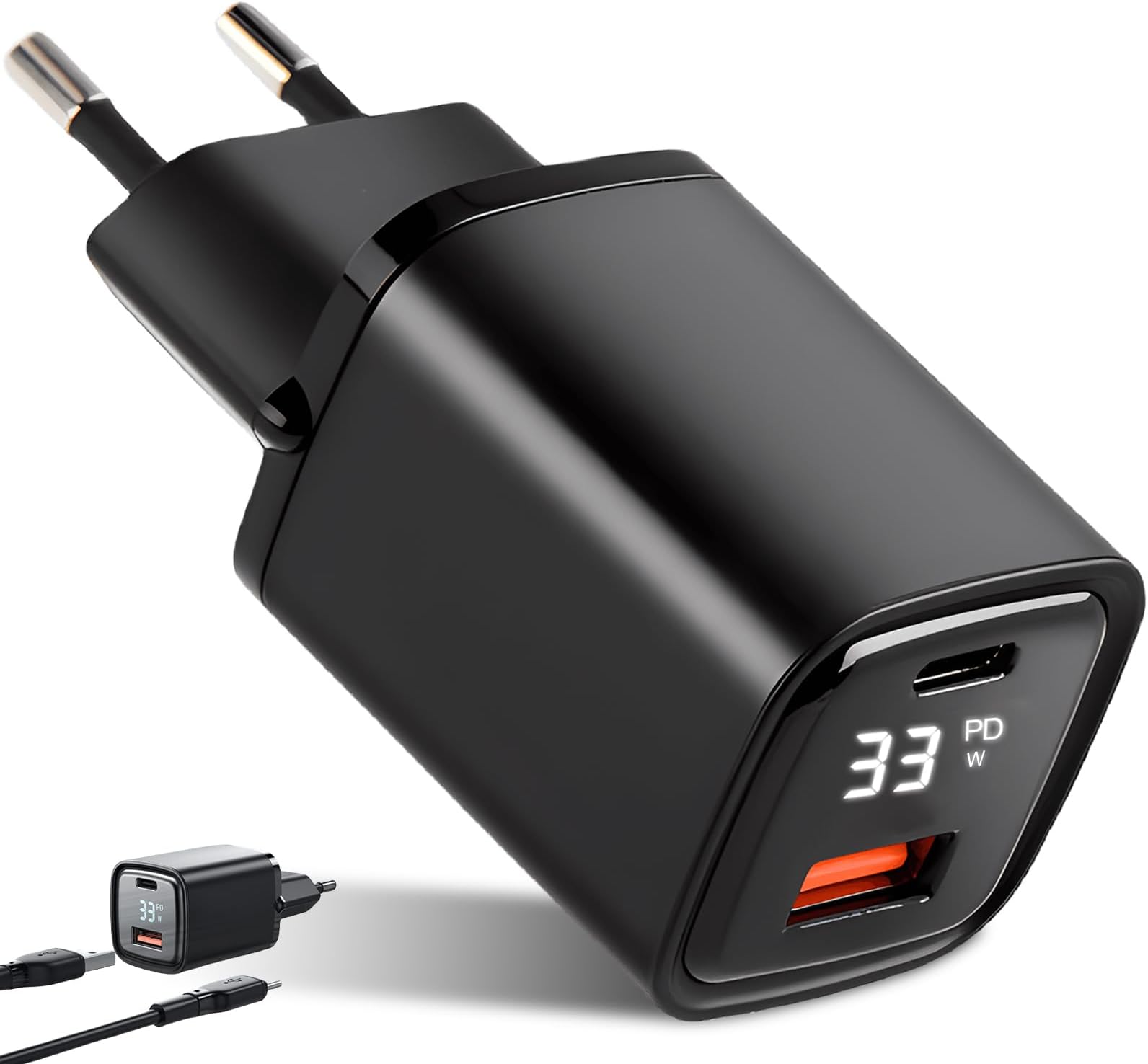 Eaxus® USB Ladegerät 3A - 3 Port Handy Netzteil mit LED-Display ...