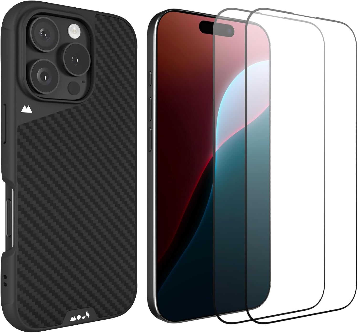 Amazon.com: Mous Tempered Glass Screen Protector and iPhone 16 Pro Case ...