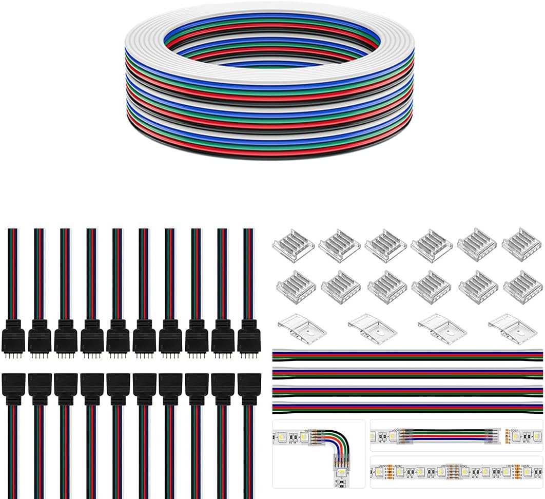 BTF-LIGHTING SMD 5 Pin 12mm 0.47in Width Transparent Connector Kit 5 ...