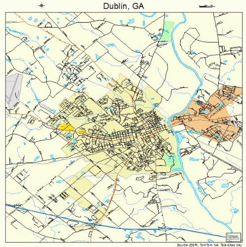 Amazon.com: Large Street & Road Map of Dublin, Georgia GA - Printed ...