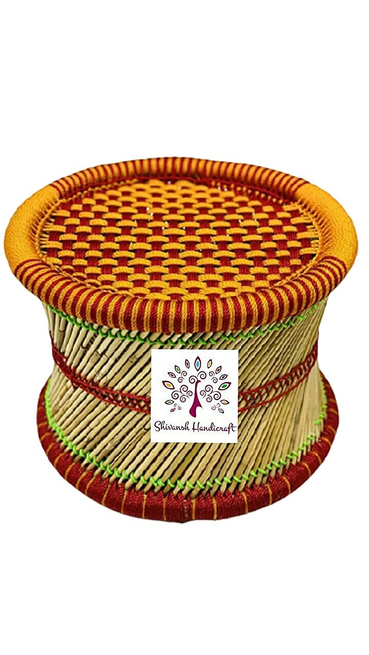 Shivansh Handicraft Orange and Red Muddi and Mudda (Size -10 Inch ...