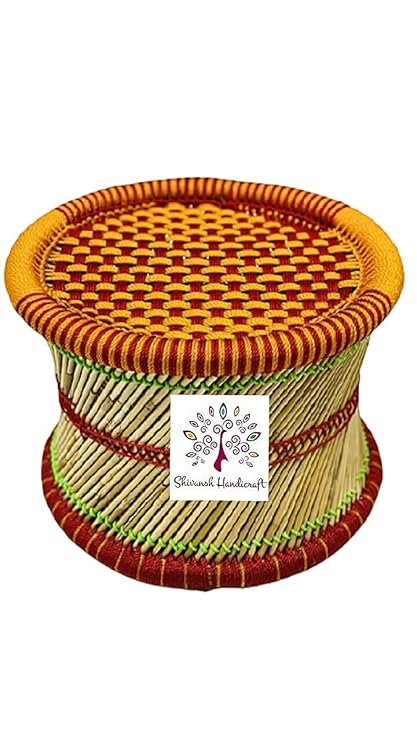 Shivansh Handicraft Orange and Red Muddi and Mudda (Size -10 Inch ...