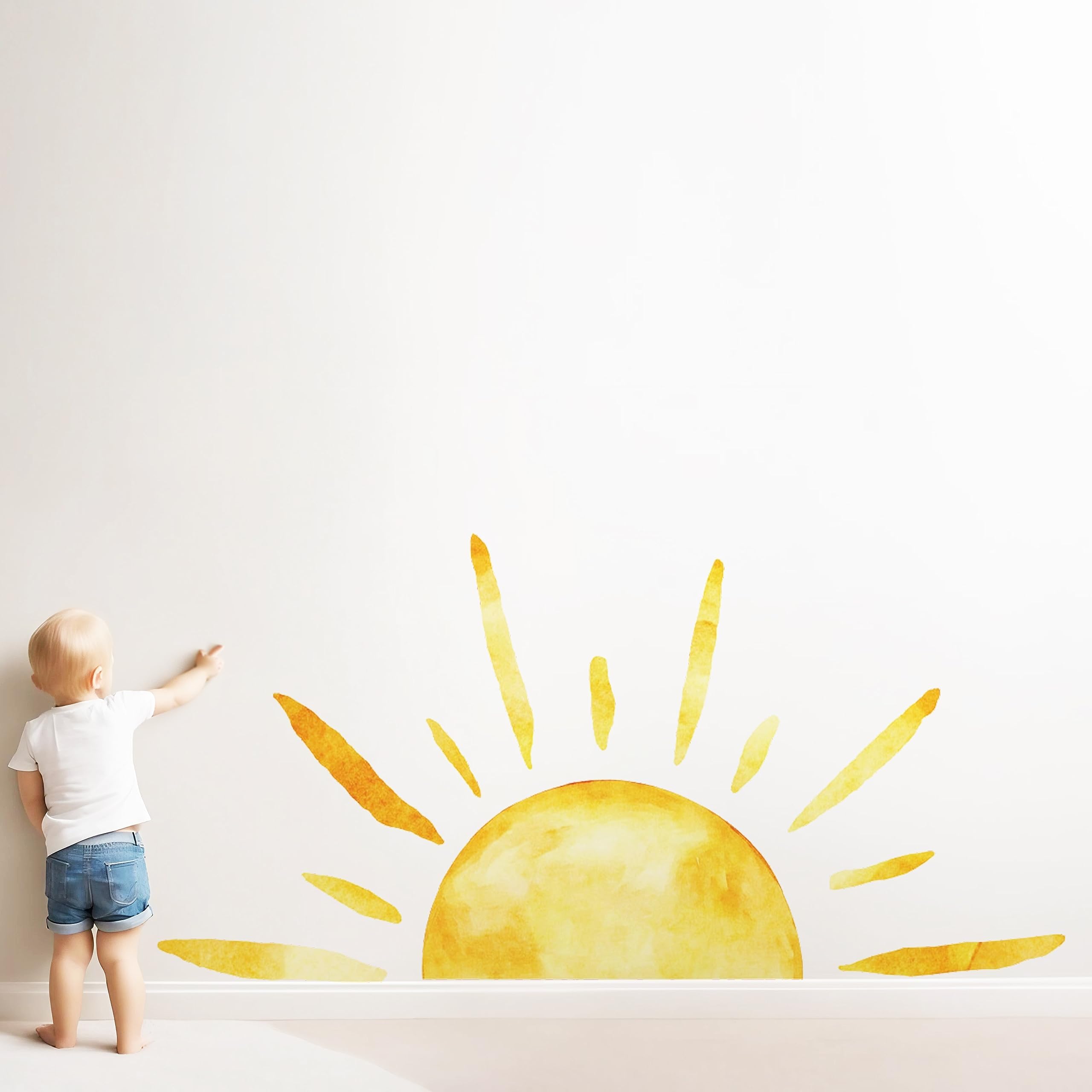 Amazon.com: ECam Half Sun Wall Decal, Boho Decals, Sunshine Large ...