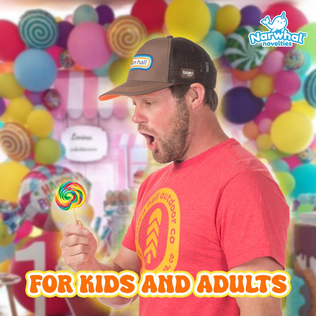 Snapklik.com : Large Rainbow Swirl Lollipop Candy - 2 Inch Giant Circus ...