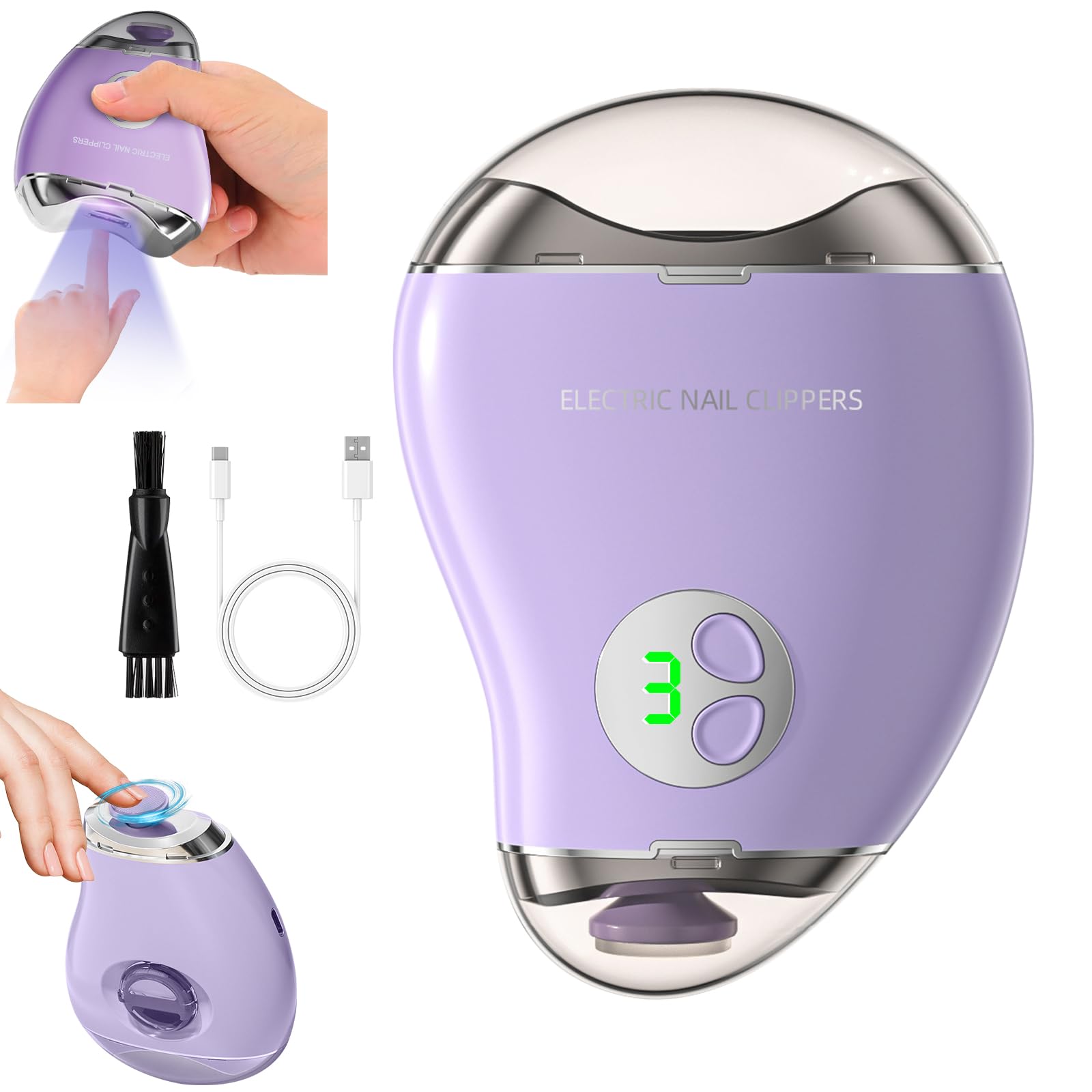 Amazon.com : 2 in 1 Electric Polishing Automatic Nail Clippers ...