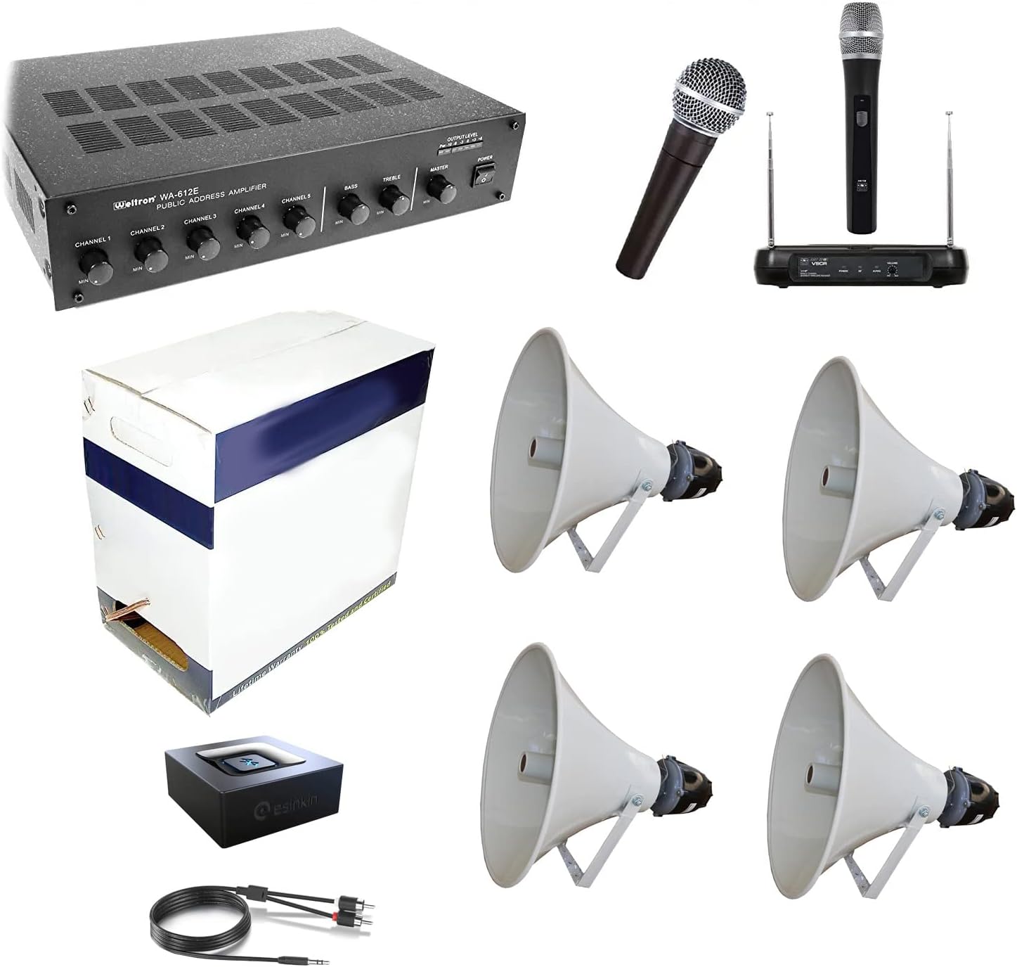 Amazon.com: Outdoor Long Distance PA Public Address Sound System KIT ...