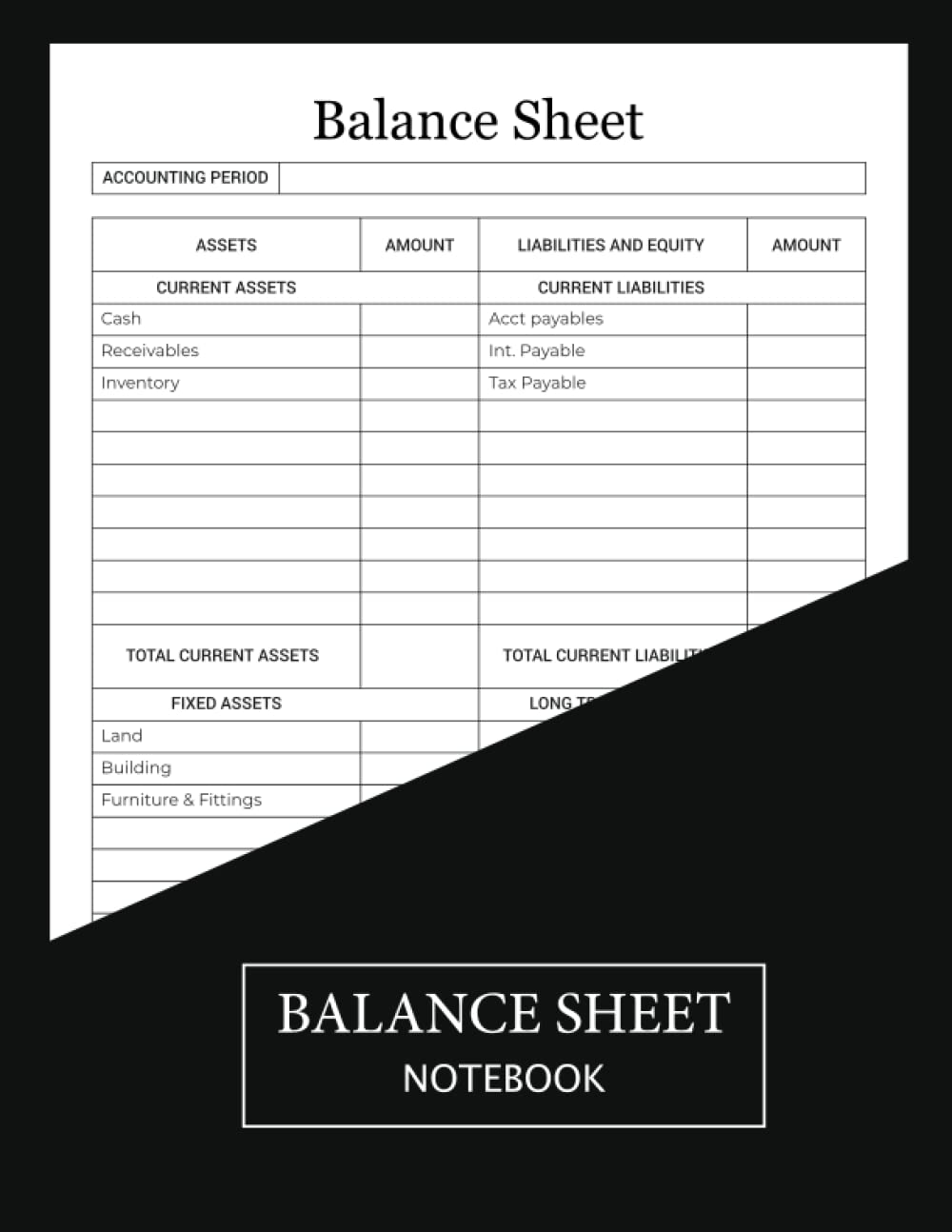 Amazon.com: Balance Sheet Notebook: Accounting Ledger Balance Sheet ...