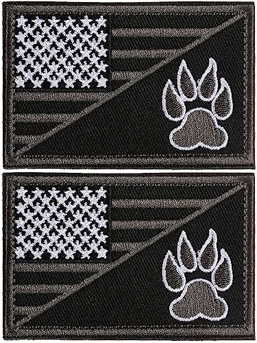 Amazon.com: Tactical US Flag with Tracker Paw Patriot Milltary Embroidered Applique Morale Hook ...
