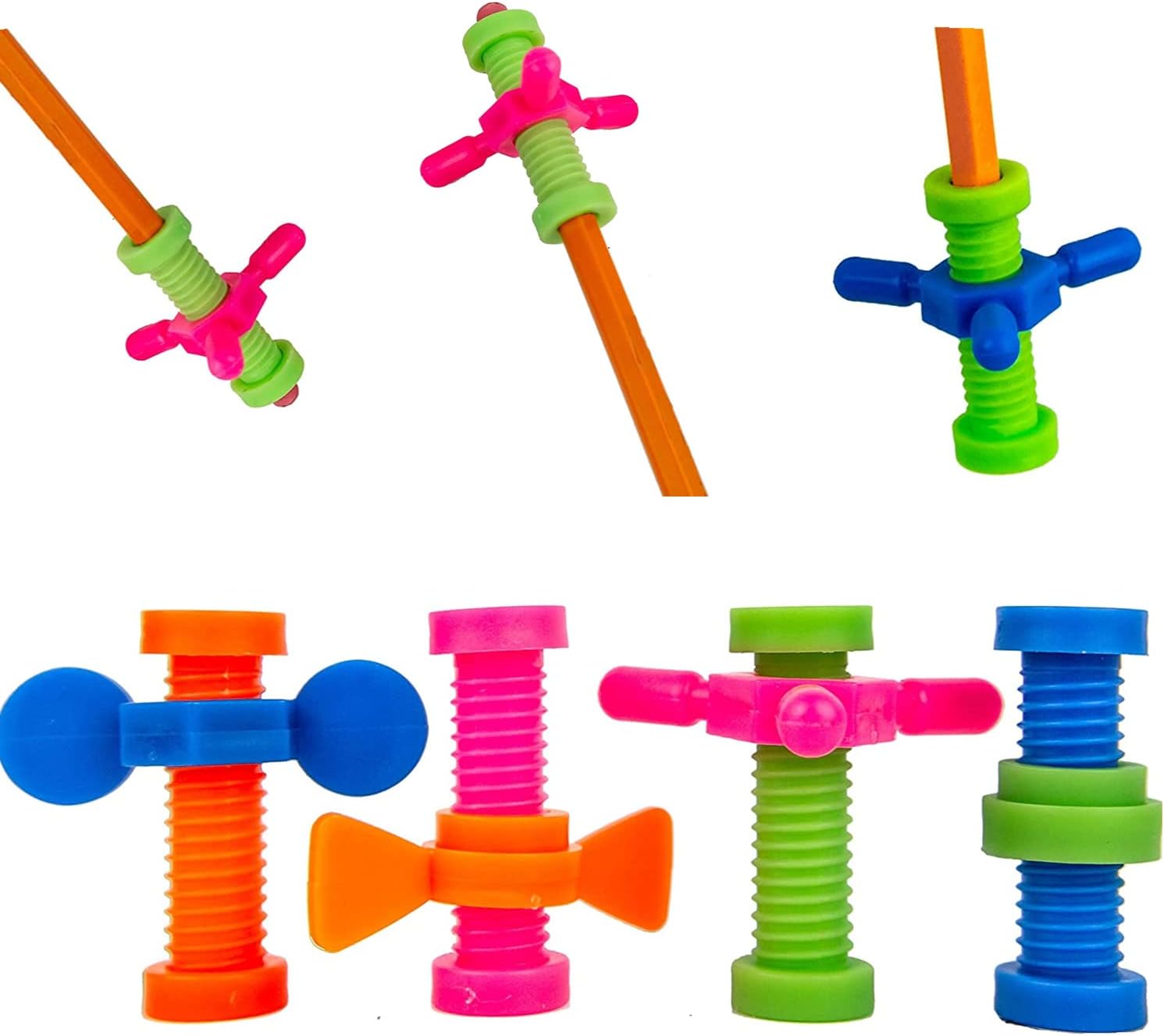 mciskin Pencil Fidget Toy Spinner,Fidget Pencil Topper Plastic Pencil ...