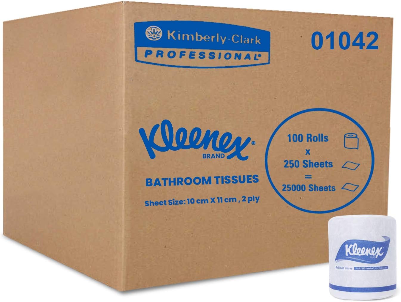 Kleenex® 2 ply Toilet Paper Tissue Roll, 6 Rolls, 160 Pulls/Roll (Total ...