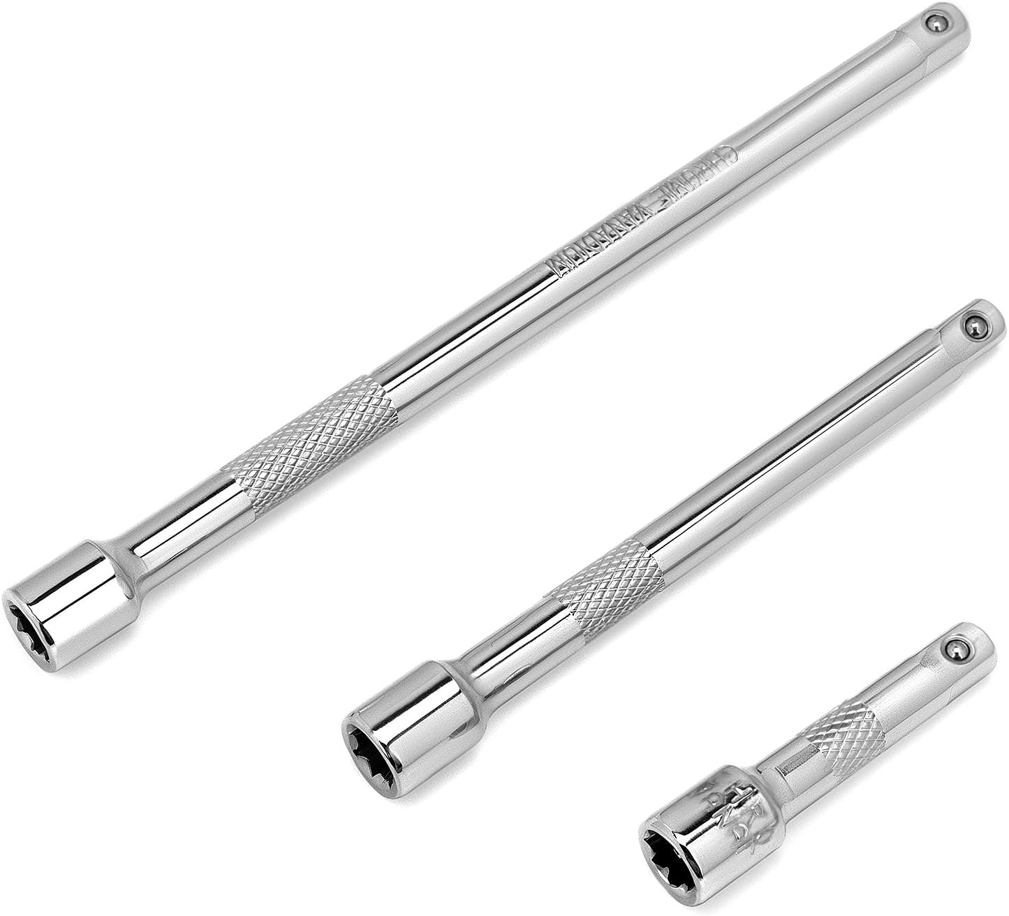QWORK® 3 Piece 1/4 Inch Drive Extension Bar Set,CR-V Steel，Extensions ...