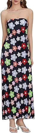 Amazon.com: Women's Summer Bodycon Maxi Tube Dress Casual Strapless ...