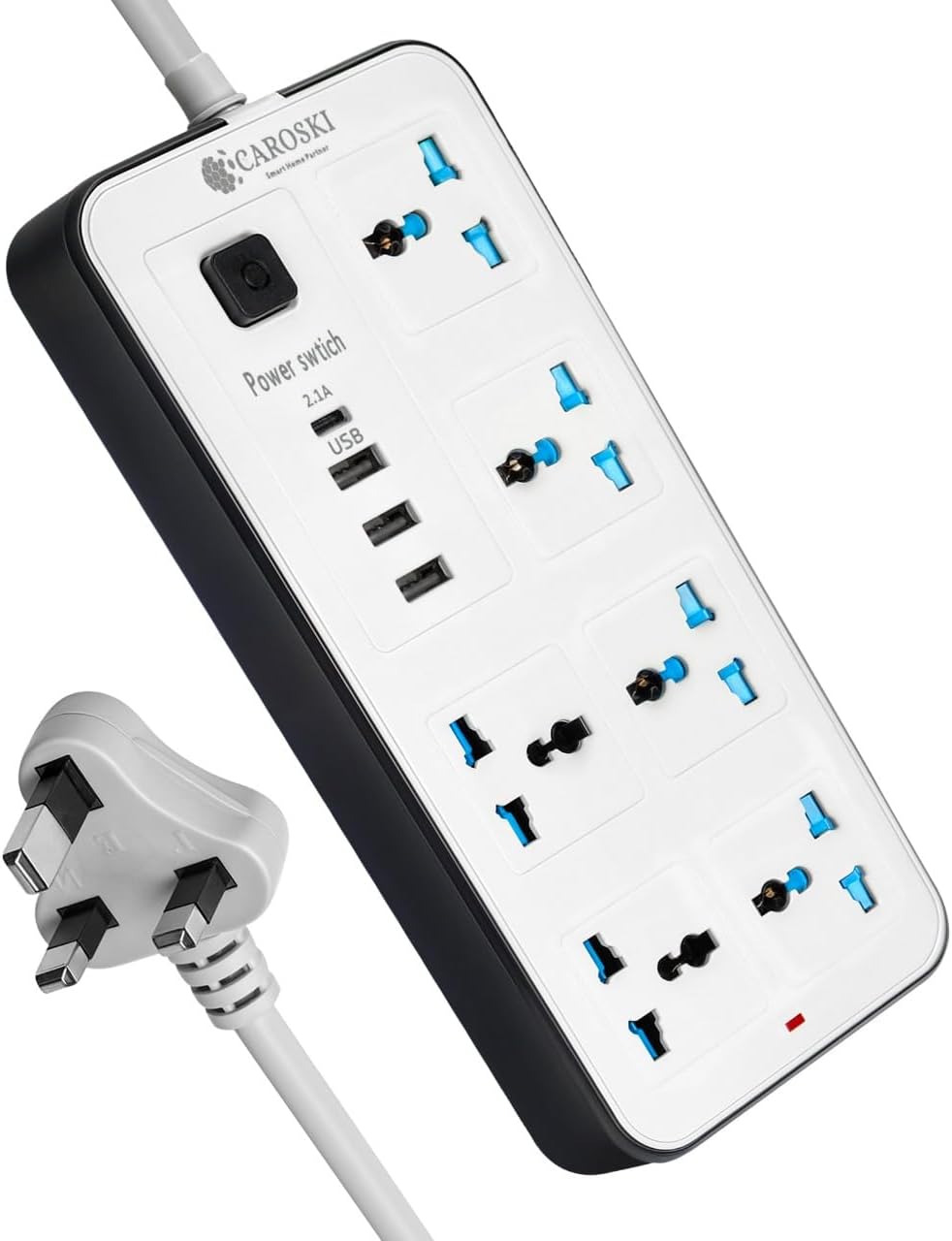 CAROSKI Extension Lead, 3M Universal Electric Extension Cord with 3 Pin ...