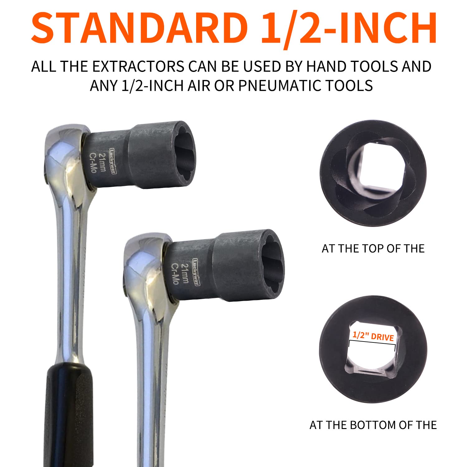 Snapklik.com : 6-Piece Twist Socket Set Lug Nut Remover Extractor Tool ...