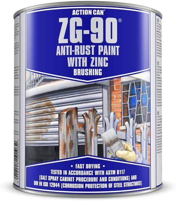 Silver (RAL 9006) Brush on Zinc galvanising Paint undercoat and top ...