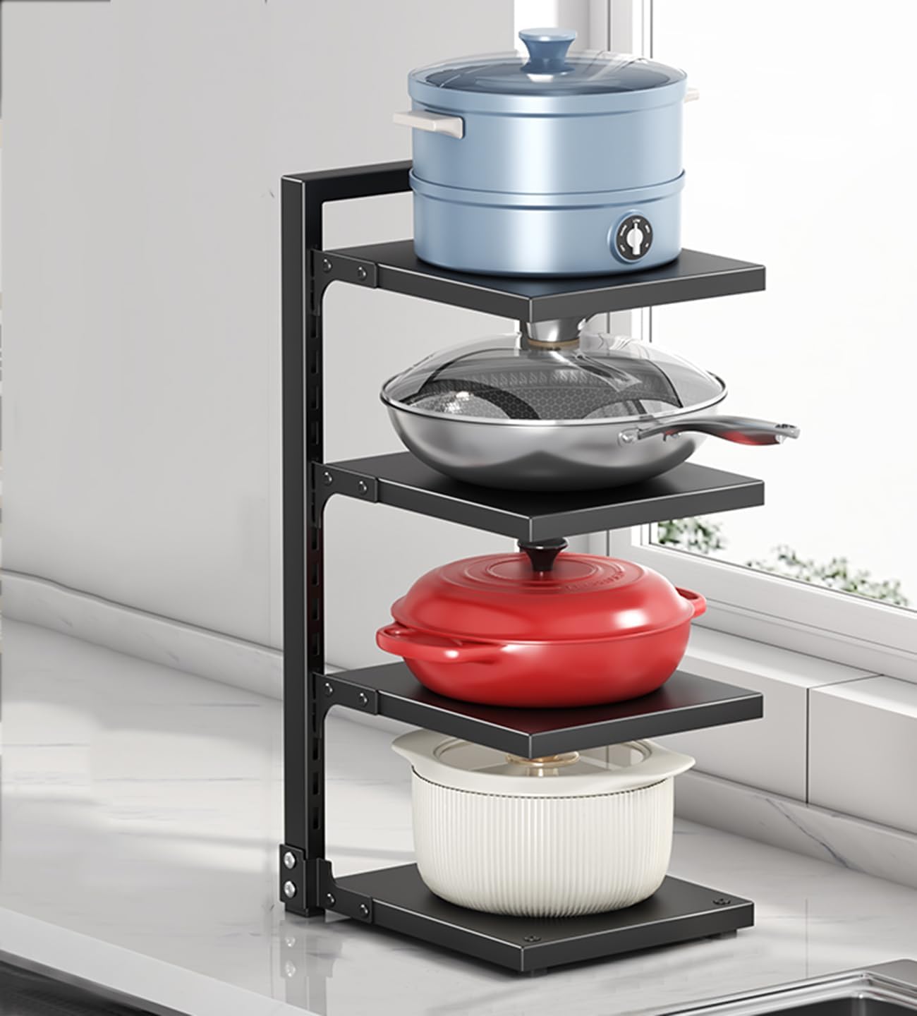 Amazon.com: XJLKYMX Pots And Pans Organizer under Cabinet, Pan Rack ...