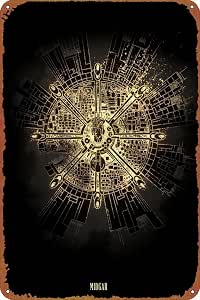 Amazon.com: Midgar map Poster Vintage Cute Metal Sign Gift Retro ...