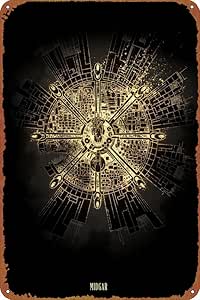 Amazon.com: Midgar map Poster Vintage Cute Metal Sign Gift Retro ...