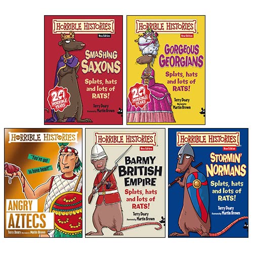 Horrible Histories 5 Books Collection Set By Terry Deary (Angry Aztecs ...