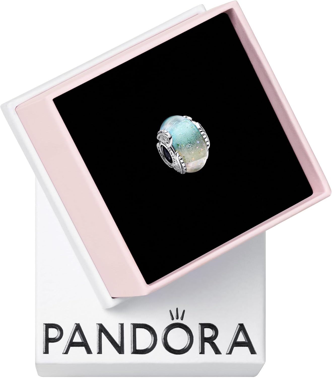 Amazon.com: PANDORA Multicolor Murano Glass & Curved Feather Charm ...
