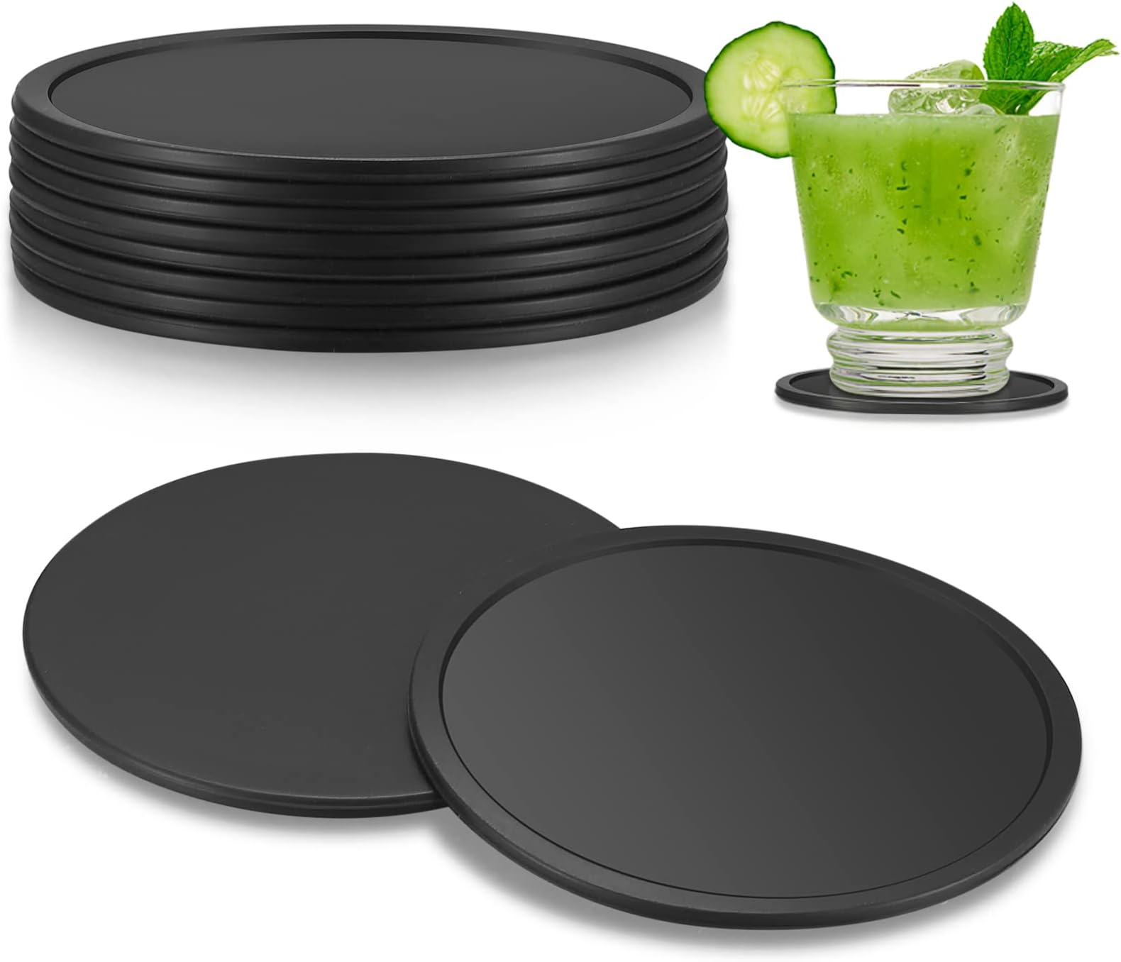 igadgitz home U6901 - BPA Free Silicone Coasters Non-slip Cup Mats, set ...