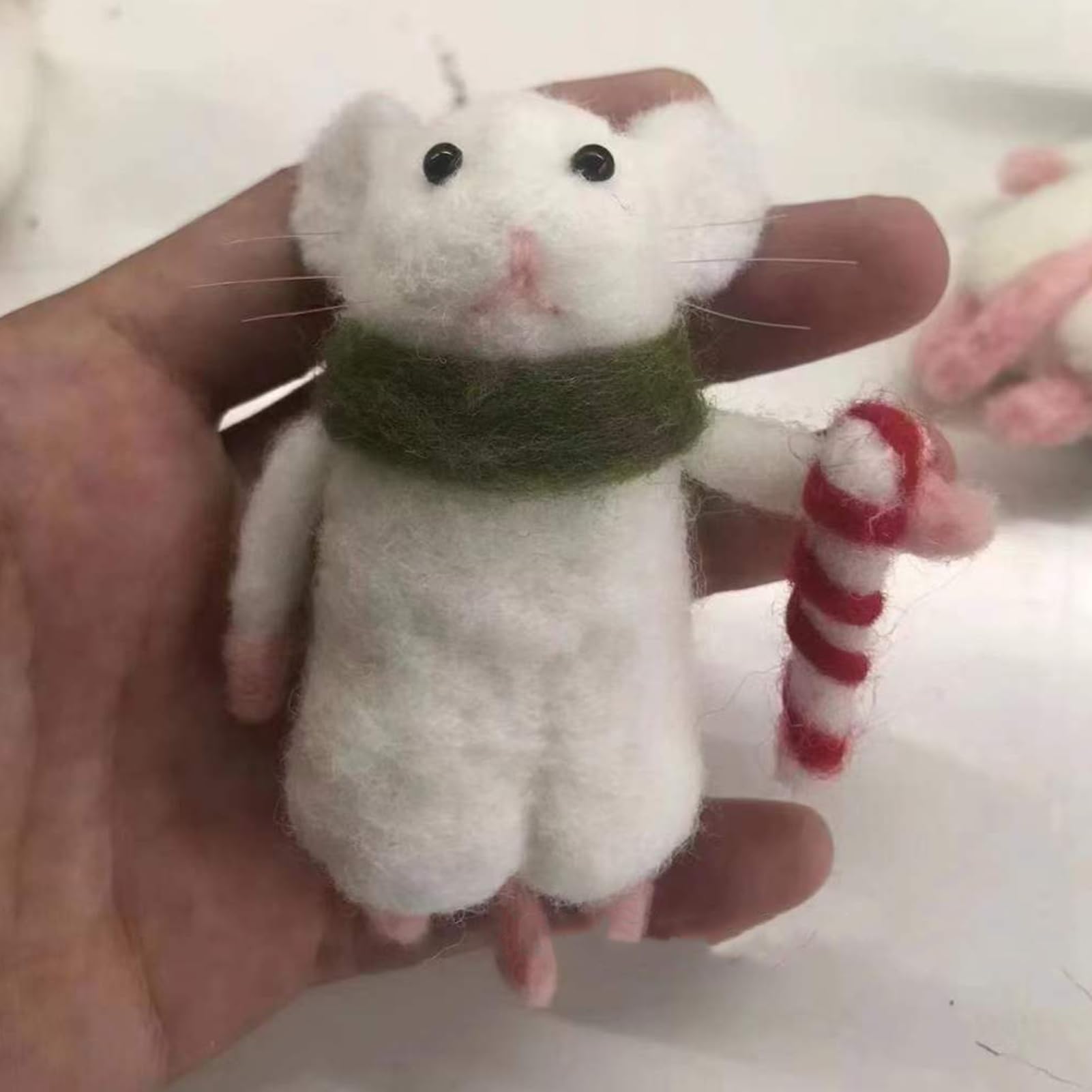 Amazon.com: Walbest Wool Felted Christmas Mouse Ornament, Felted Animal ...