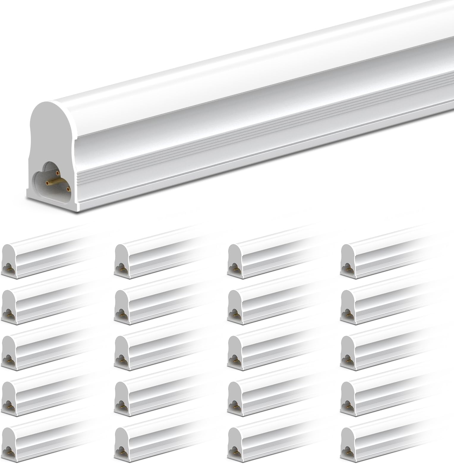 Hykolity 6 Pack LED Shop Light 4FT, T5 Integrated Single Fixture, 40W ...