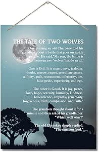 Amazon.com : Inspirational Quote Decor Sign, The Tale of Two Wolves ...