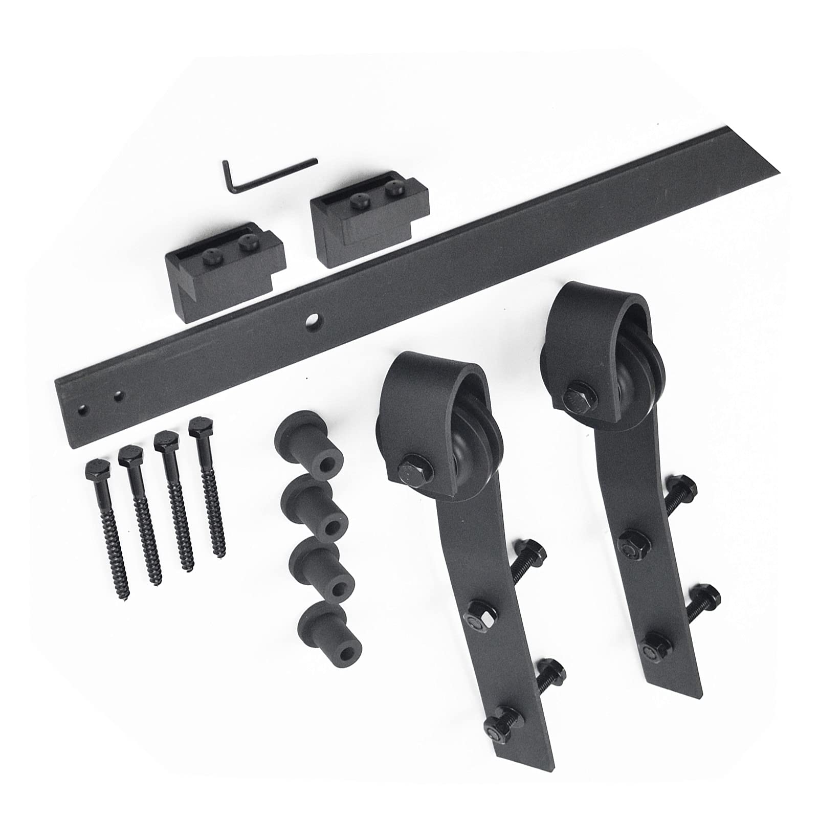 Buy ZXFF Ladder Hardware Rolling Pulley Straight Ladder Track,Rustic ...