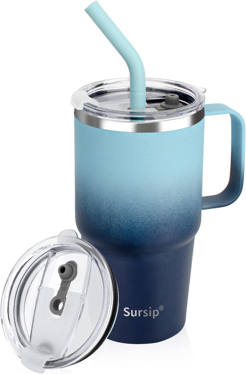 Amazon.com | cicike 24oz. Travel Mug with Handle and Lid, Insulated ...