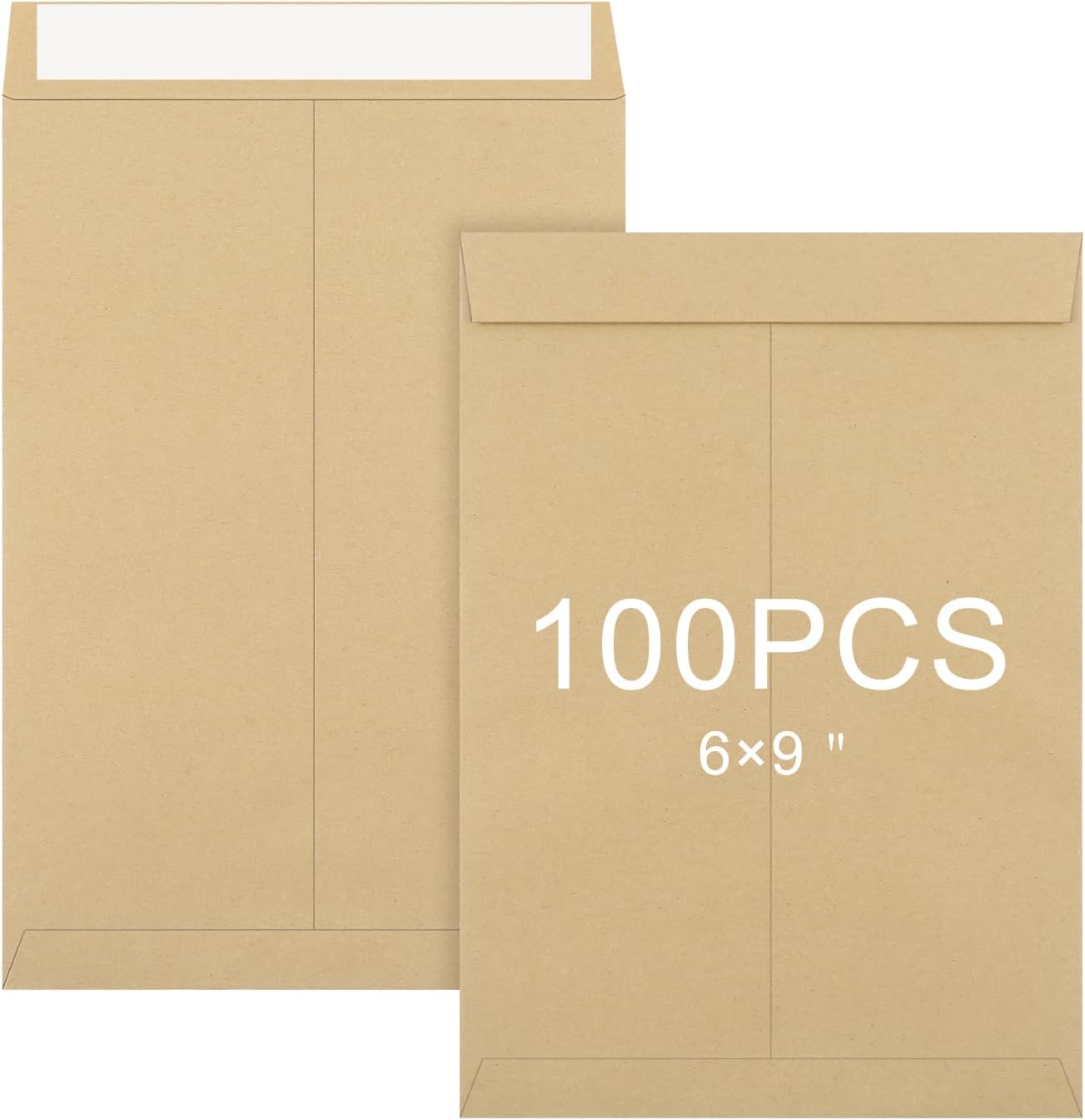 100 Packs A5 / C5 Self Seal Pocket Envelopes, Kraft Peel and Seal ...