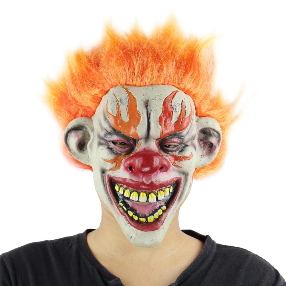 Buy Halloween Horrific Creepy Terrifying Toothy Yellow Flame Clown ...