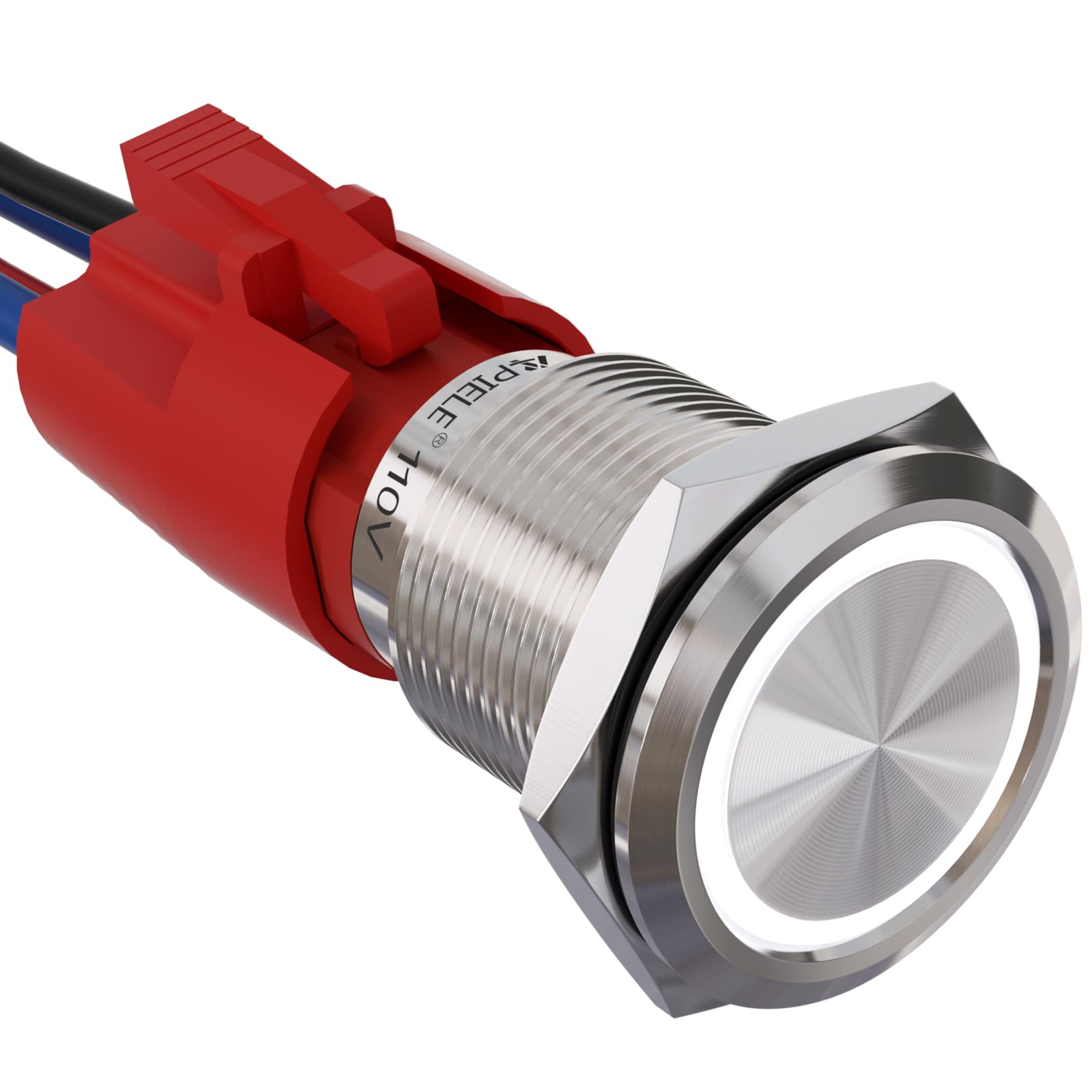 Snapklik.com : APIELE 110V-220V 19mm Latching Push Button Switch 10 Amp ...