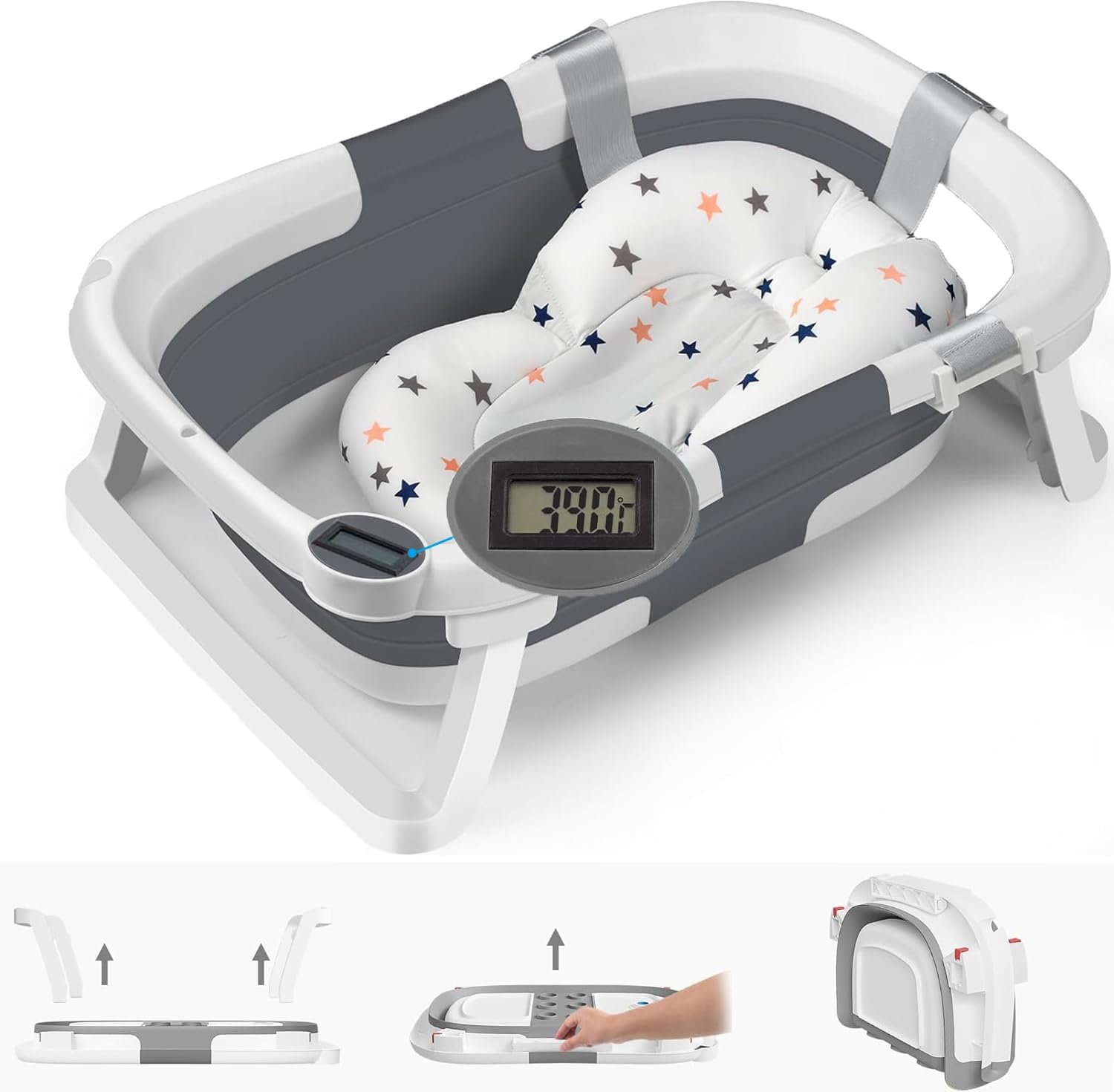 Skip Hop Moby Smart Sling 3 Stage Bath Tub in Grey Comfortable and ...