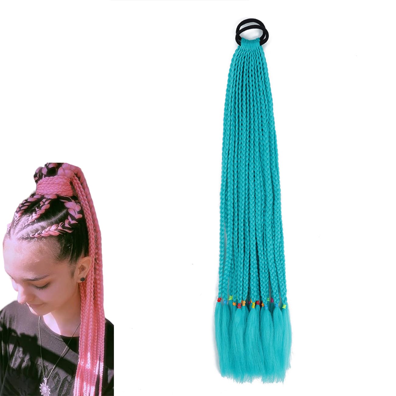 prinfantasy Blue Braiding Hair Extension for Kids Hair Braid Extensions ...