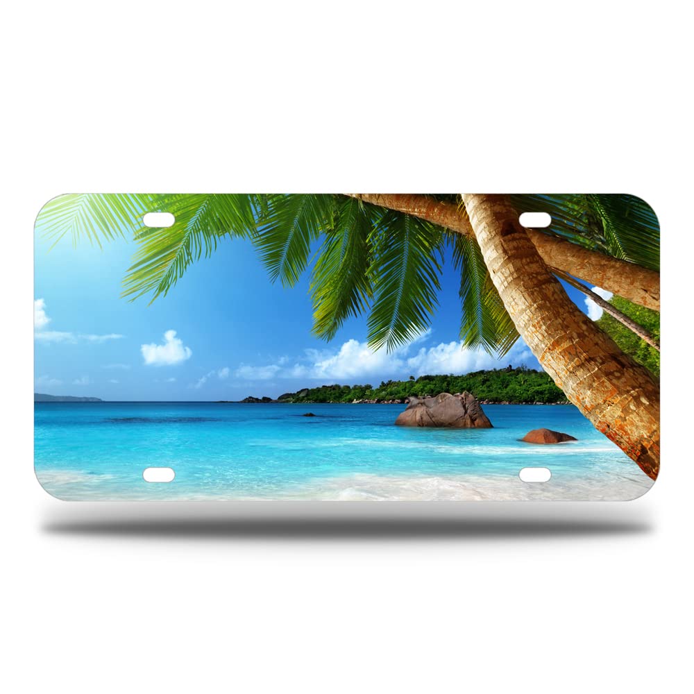 Snapklik.com : Coconut Trees Beach License Plate,Car Front License Plates
