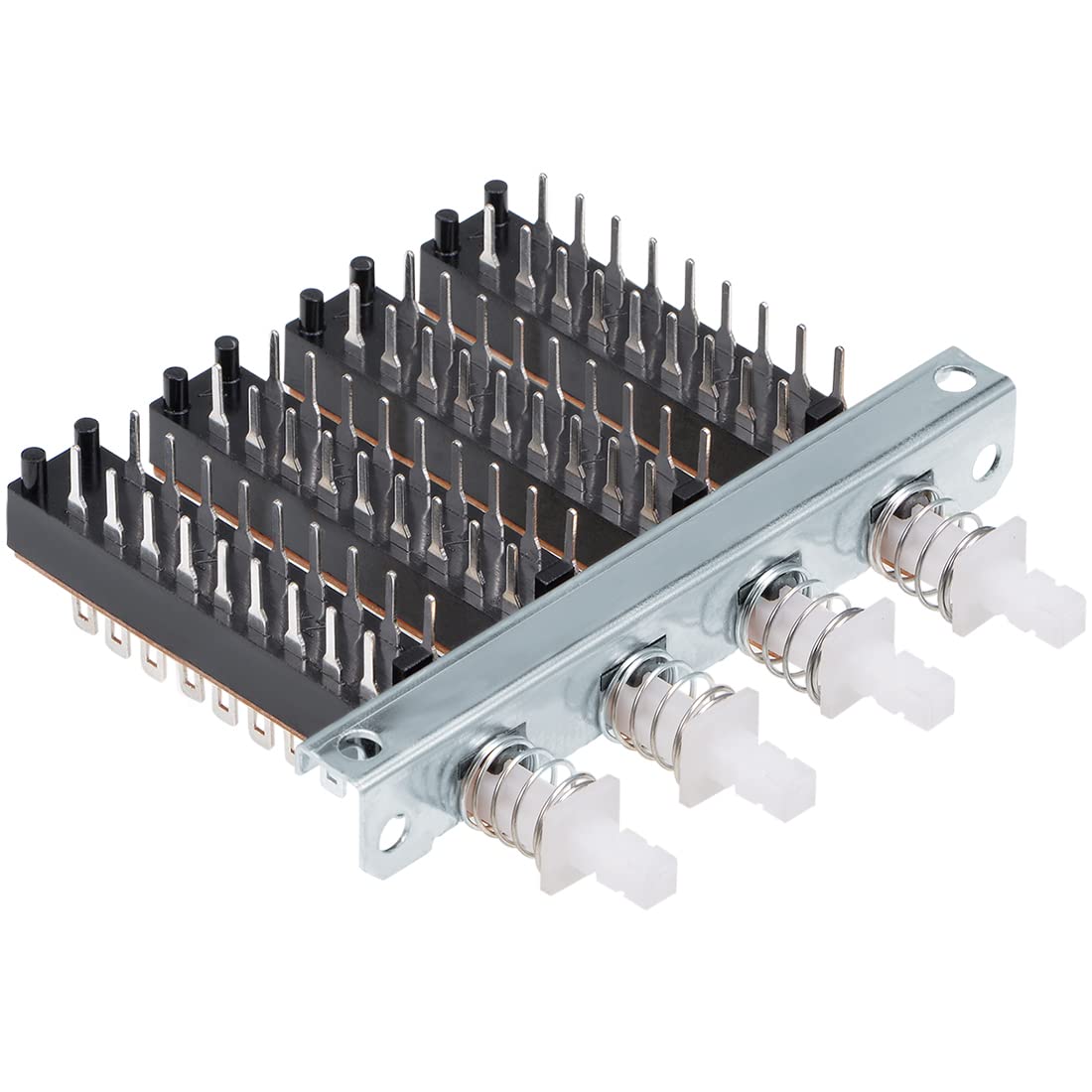 uxcell Interlock Push Button Switch Piano Type 6PDT 18 Pin 4 Row ...