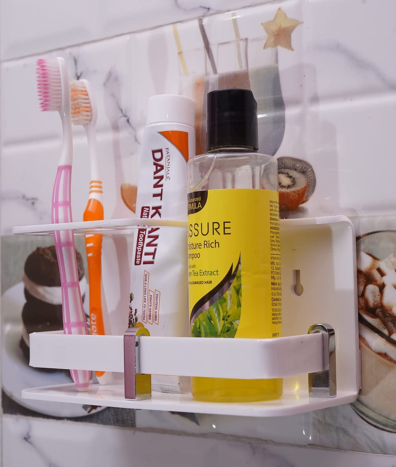 SHREEGUN VILLA White Toothpaste Stand Wall Mounted self Adhesive ...