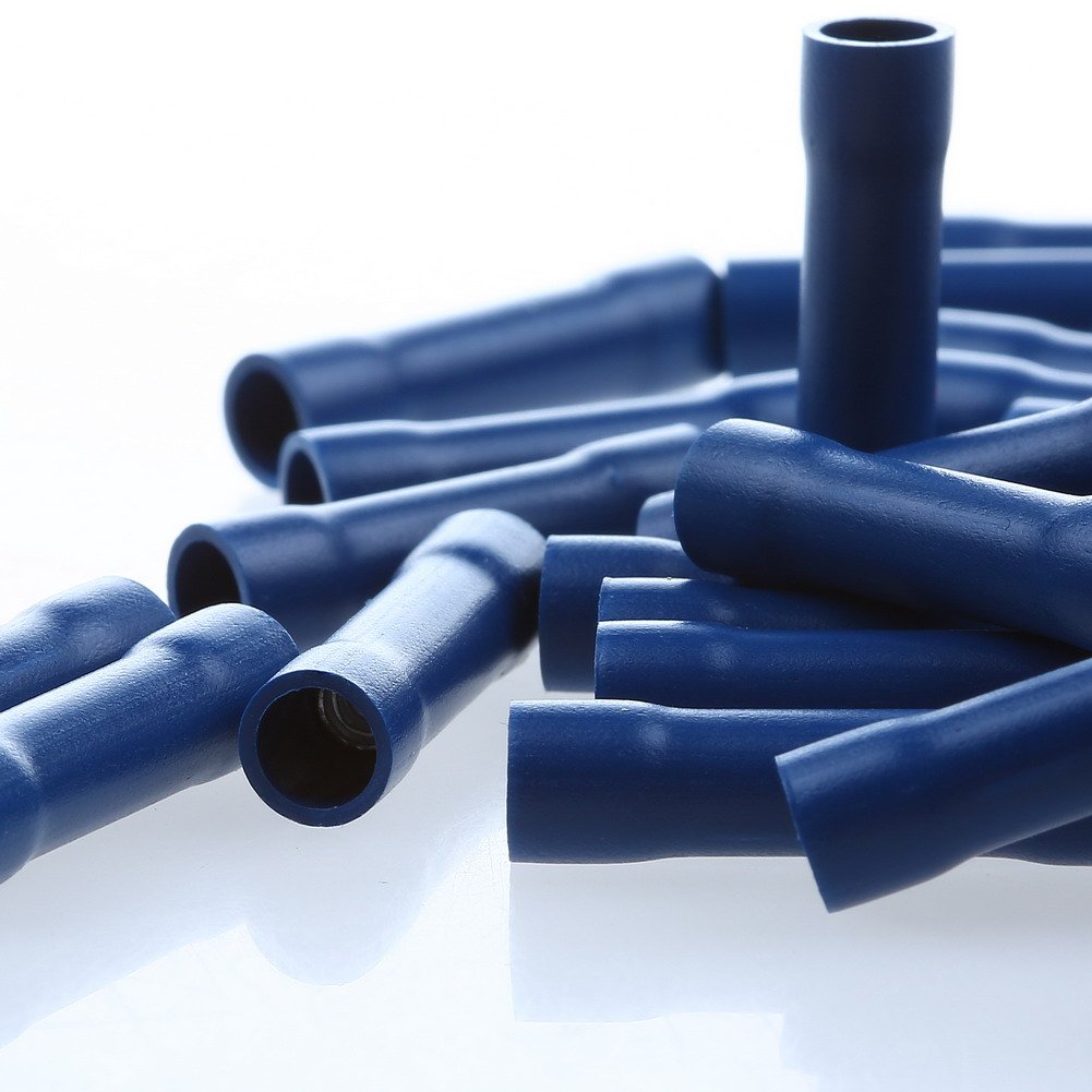 Snapklik.com : AIRIC Blue Butt Connectors Crimp 100pcs 16-14AWG Butt ...